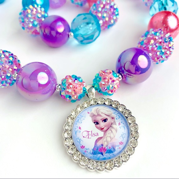 Hand Crafted | Accessories | Elsa Frozen Necklace Bracelet Set | Poshmark